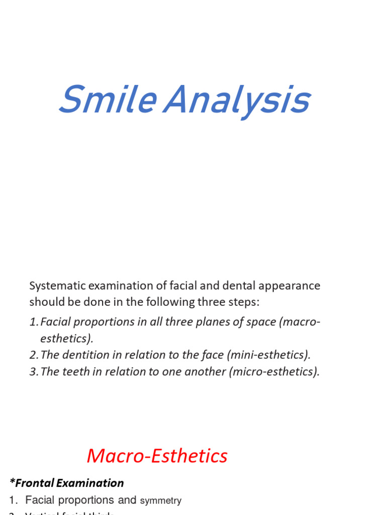Comprehensive Smile Analysis Guide | PDF | Tooth | Human Tooth