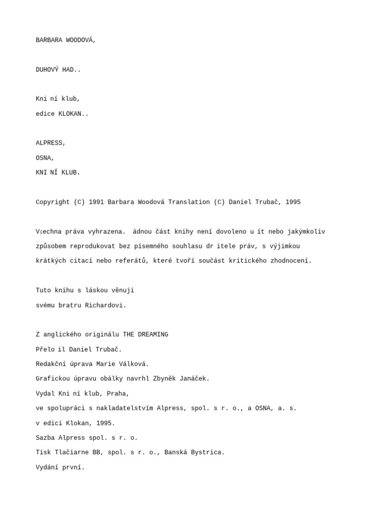 Woods Barbara Duhovy Had - PDB | PDF