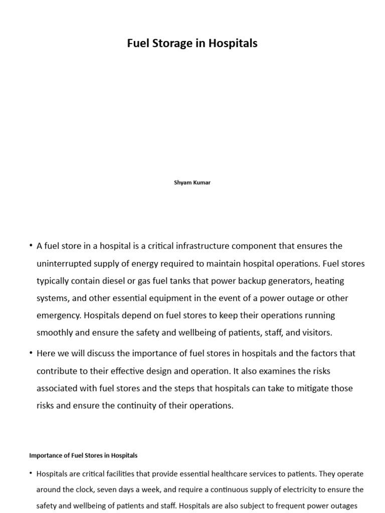 Fuel Storage in Hospitals | PDF | Leak | Corrosion