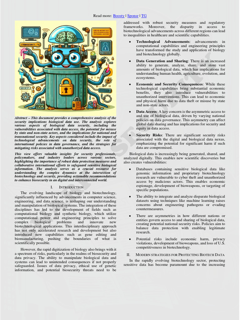 Welcome To Cyberbiosecurity. Because Regular Cybersecurity Wasn't Complicated Enough (En) | PDF ...