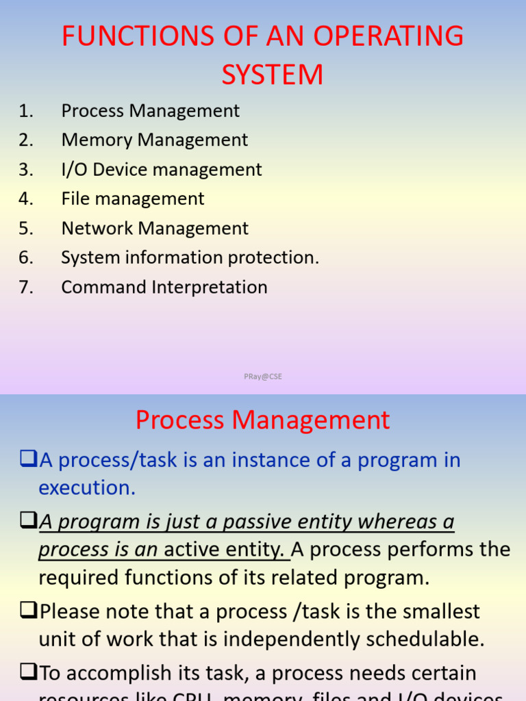 LECTURE-2 Functions of OS | PDF | Process (Computing) | Operating System