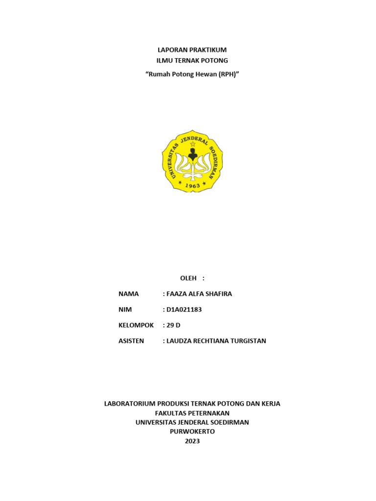 Laporan Praktikum RPH | PDF