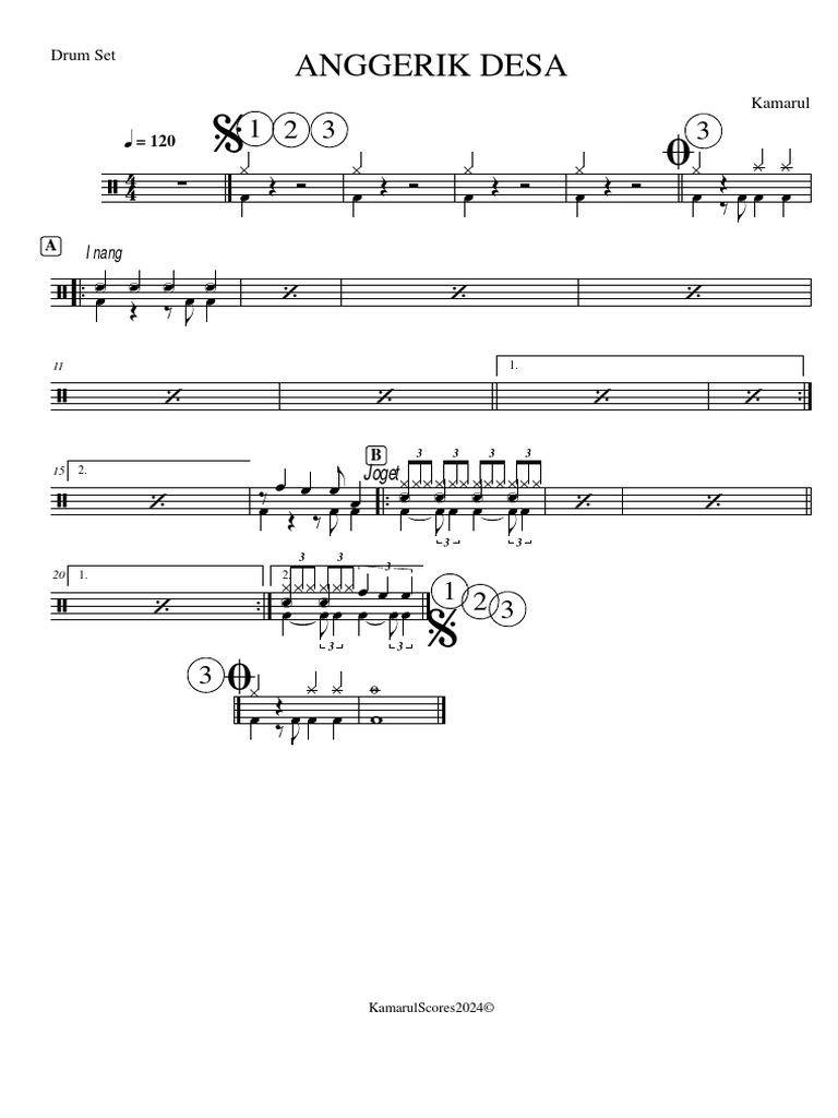 Anggerik Desa - Drum Set | PDF