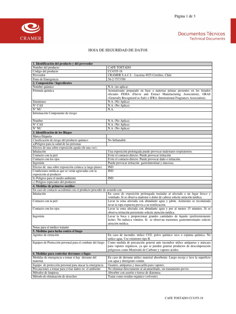 CL Initial Premium - Scenting - Cafe - Tostado ES SDS 01 GHS | PDF ...