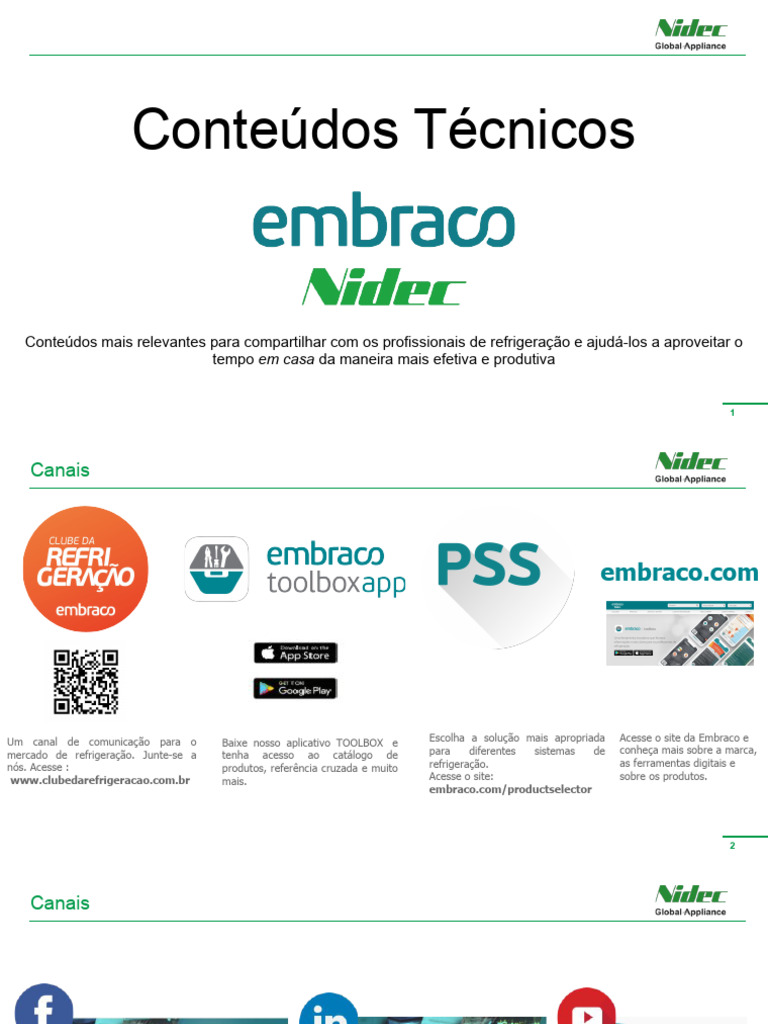 Conteúdos Técnicos - Embraco Nidec | PDF | Geladeira