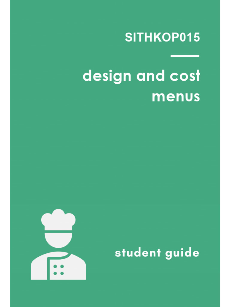 SITHKOP015 Student Guide | PDF | Menu