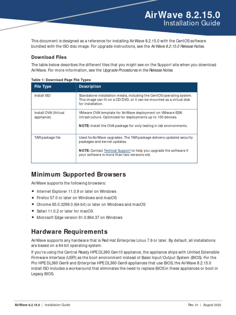 AirWave 8.2.15.0 Installation Guide | PDF | Hyper V | Virtual Machine