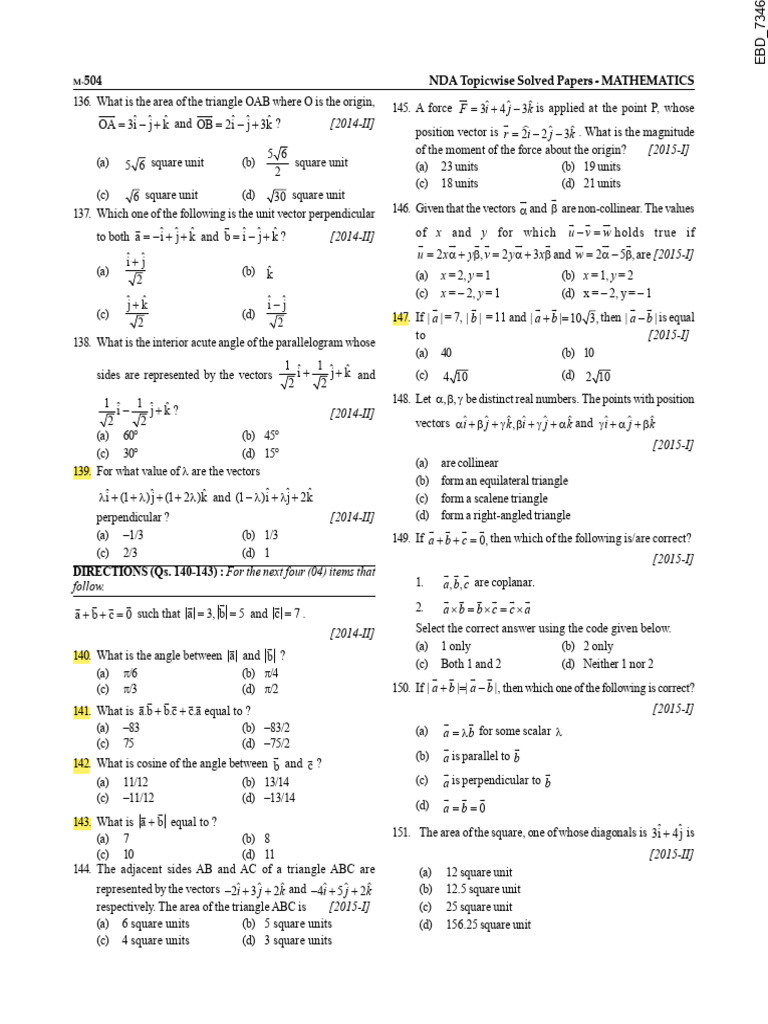 Vector 1st | PDF | Mathematical Concepts | Elementary Geometry