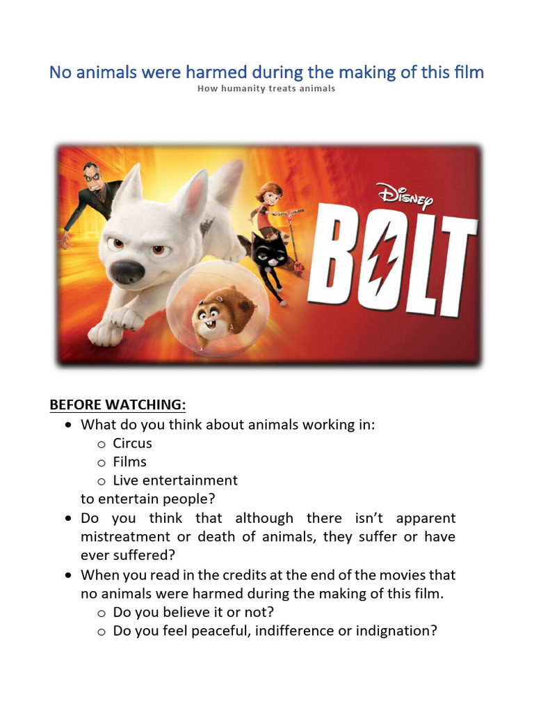 No Animals Were Harmed During The Making of This Film | PDF | Animals ...