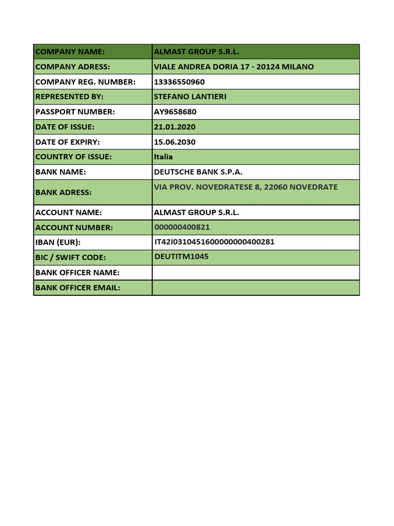Table Final Almast Group SRL - Def | PDF