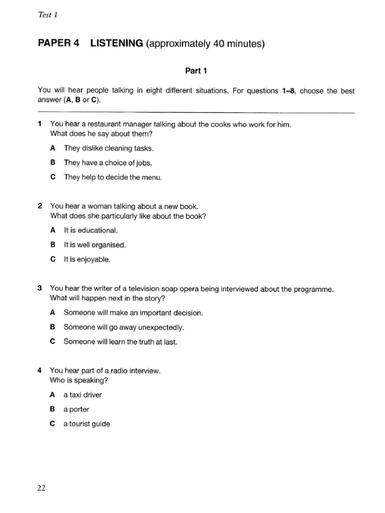 (Bu I 2) Listening & Reading Pt1 | PDF
