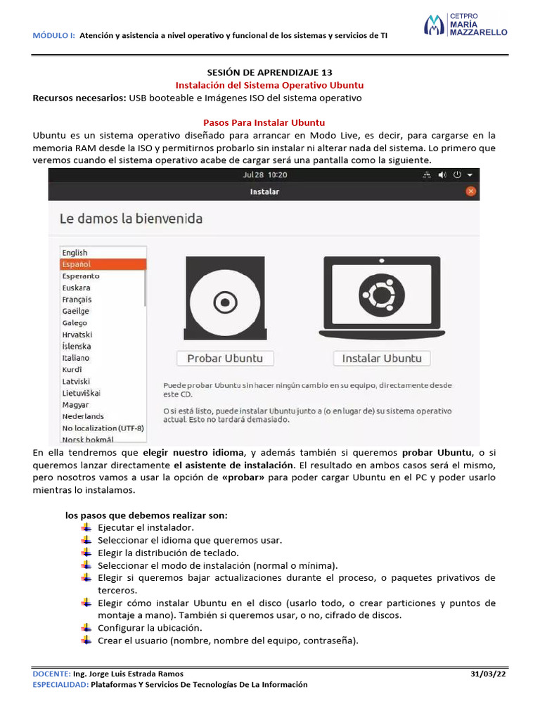 Guía de Instalación de Ubuntu Paso a Paso | PDF | Distribución de Linux | Arranque