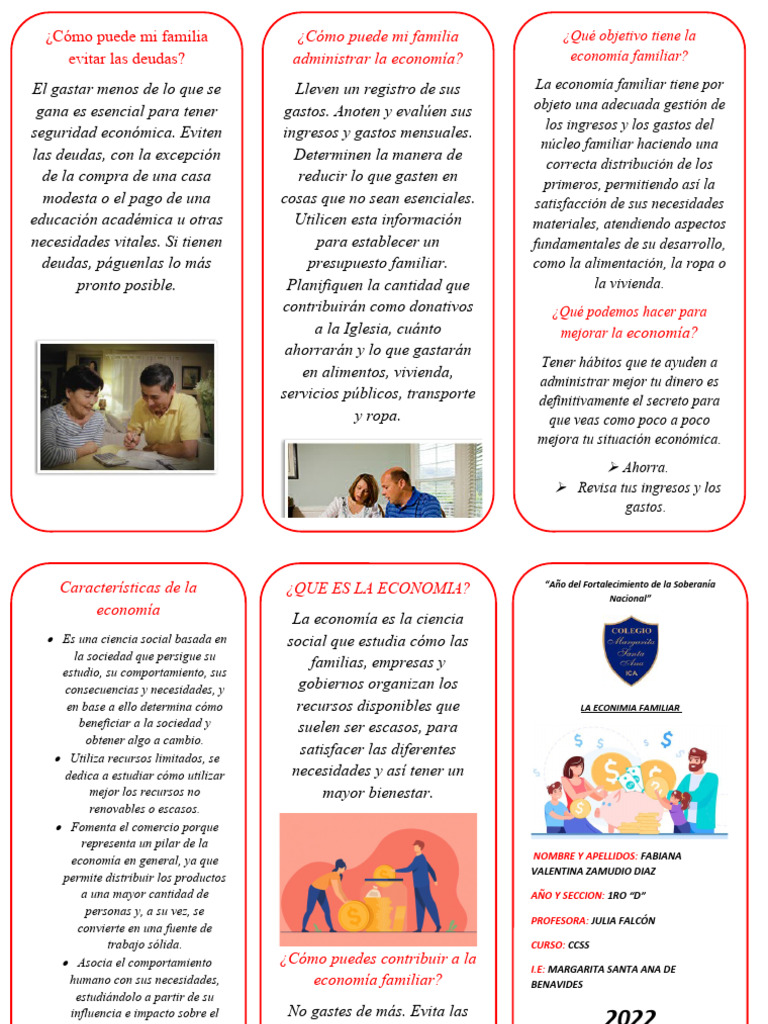 Triptico Sobre La Economia Familiar | PDF | Ciencias económicas ...