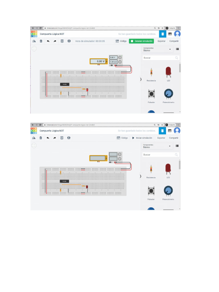 Compuertas Logicas Simulacion | PDF