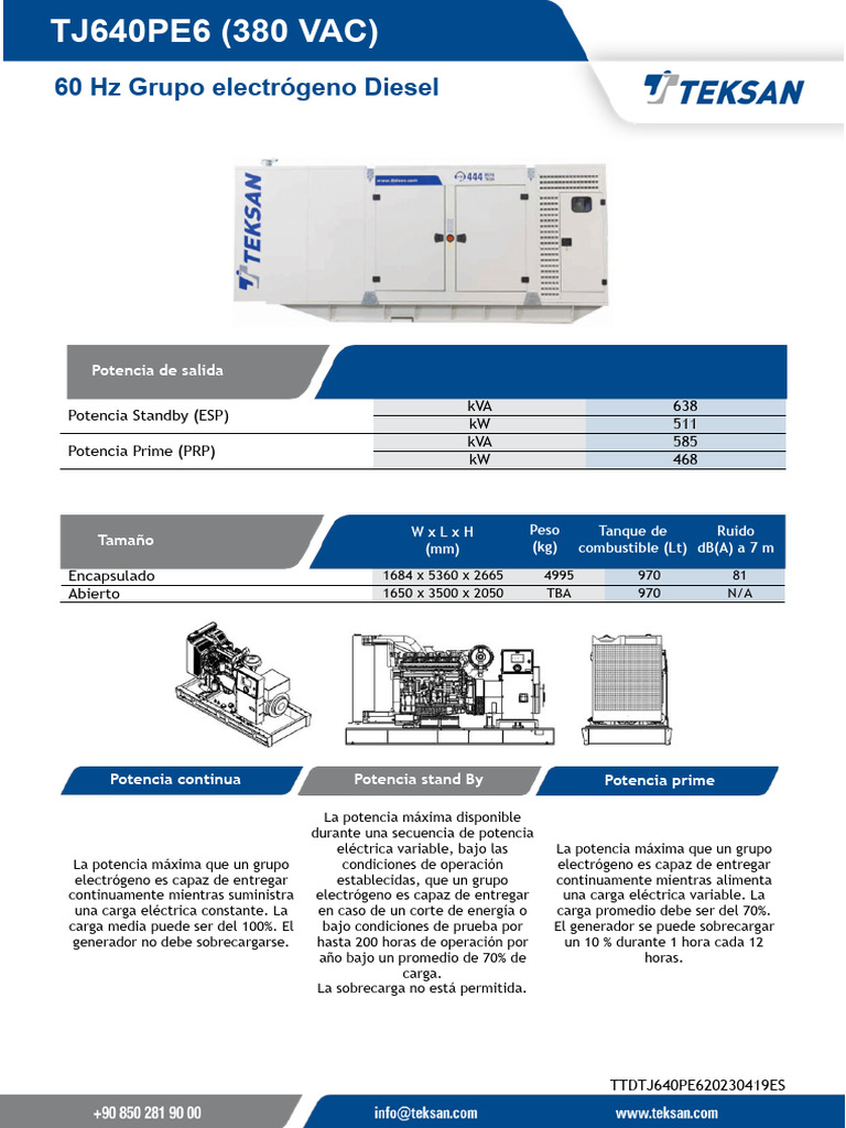 Ficha Técnica TJ640PE6 Completo | PDF | Tanques | Motores