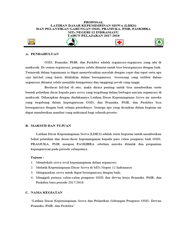 LDKS dan Pelantikan OSIS MTs 2017 | PDF