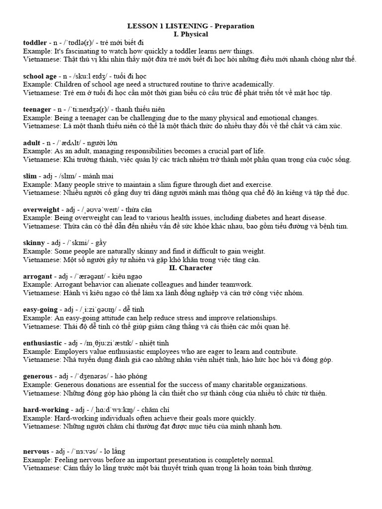 Lesson 1 T V NG | PDF