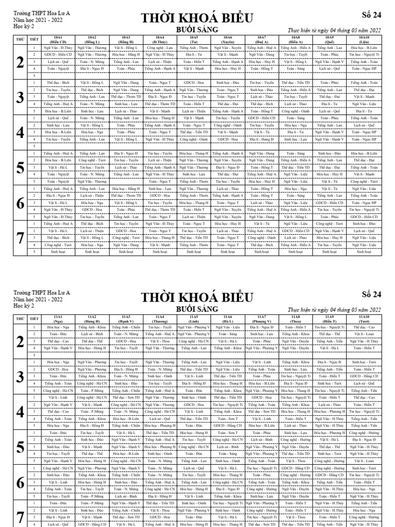 Tkb Sáng Số 24 Toan Truong | PDF