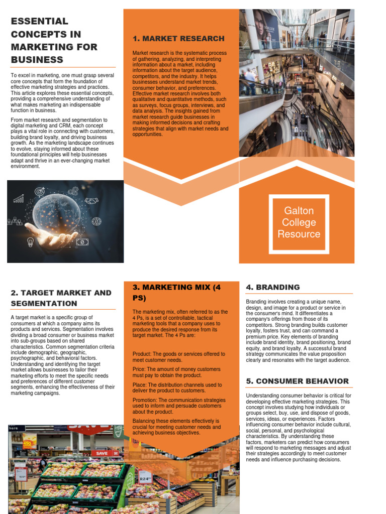 Essential Concepts in Marketing For Business | PDF | Marketing | Brand
