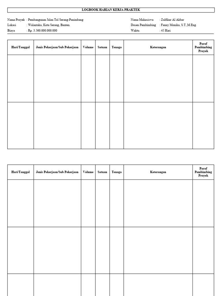Logbook KP JUL | PDF