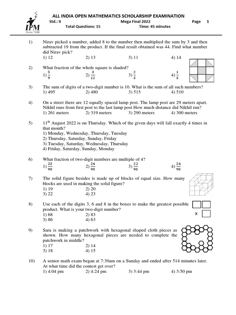 2nd Mega Final 2022 | PDF | Numbers | Arithmetic
