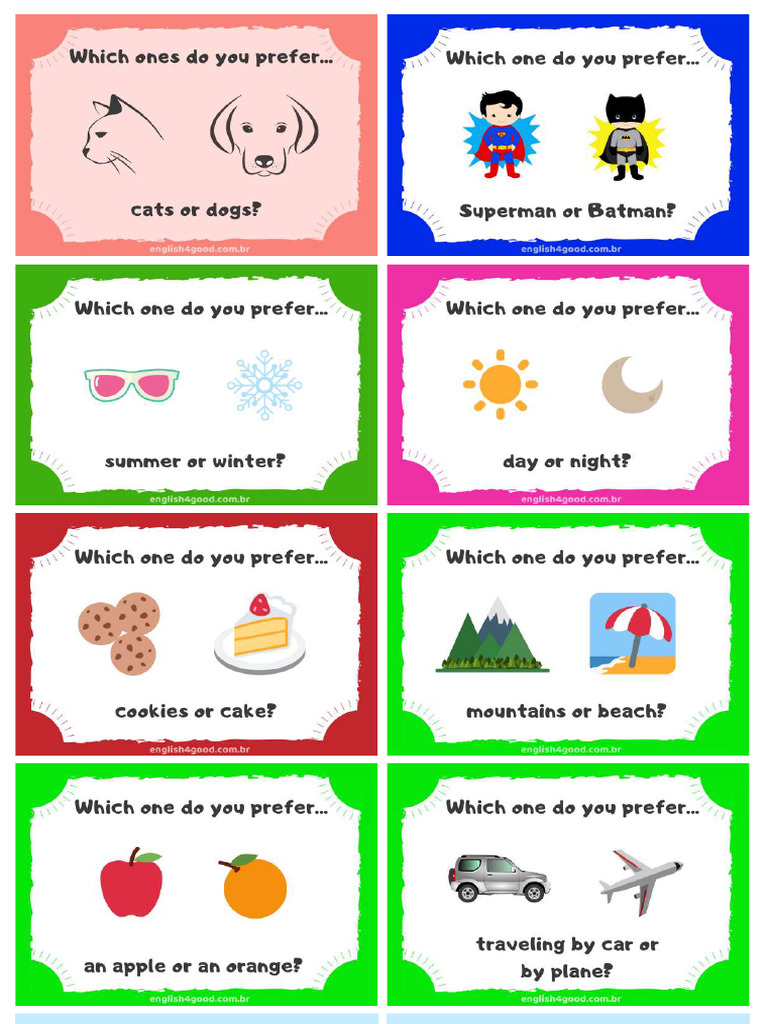 Conversation Flashcards Which One | PDF