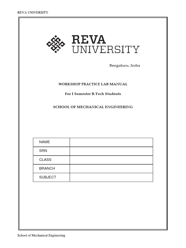 Workshop Practice Lab Manual | PDF | Gear | Piston