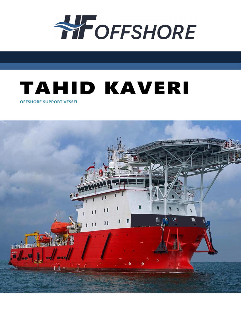 OSV Tahid Kaveri - Technical Specifications - RV290124 | PDF | Anchor | Shipping