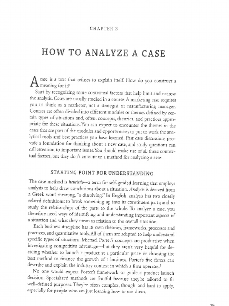 How To Analyze A Case | PDF