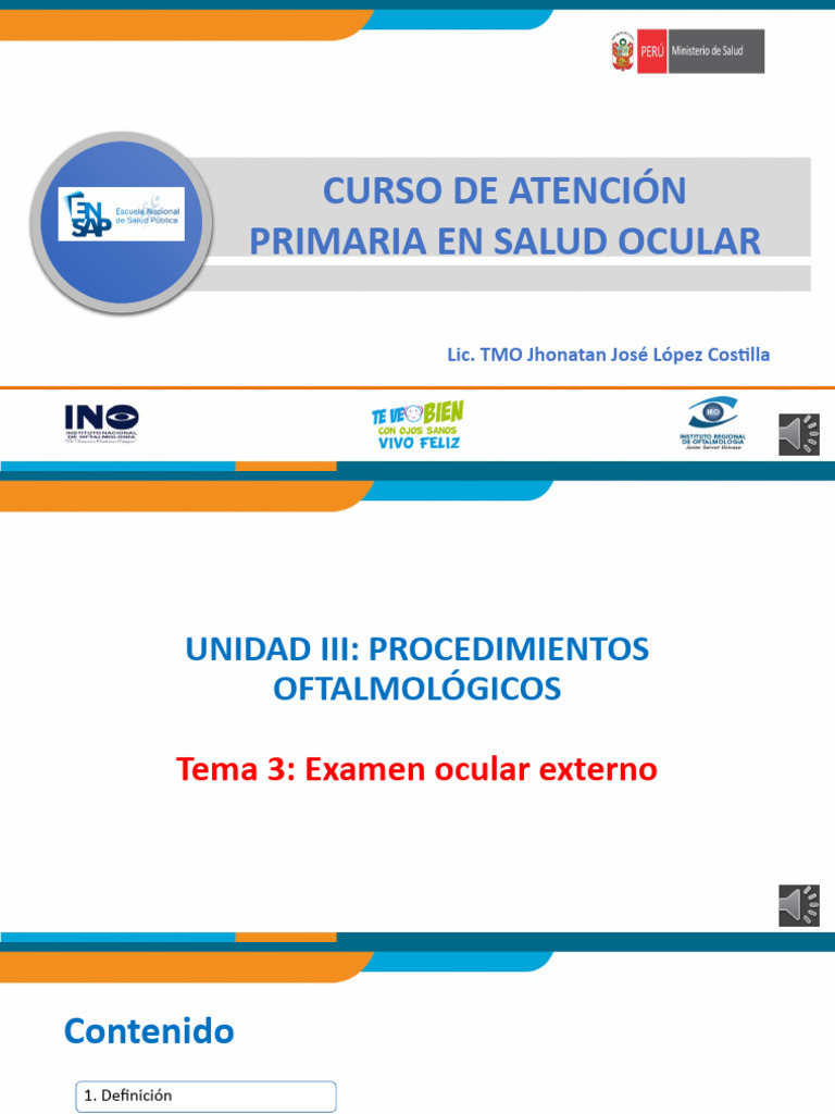 Tema 3 Examen Ocular Externo | PDF | Ojo humano | Ojo