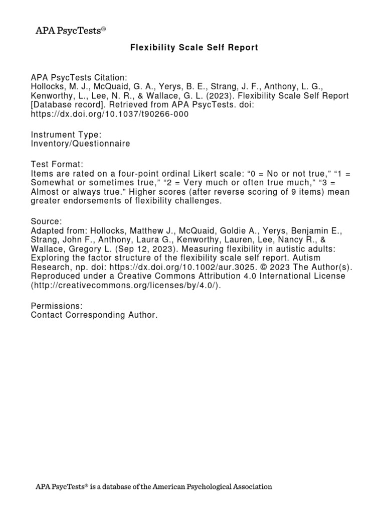 Flexibility Scale | PDF | Science & Mathematics