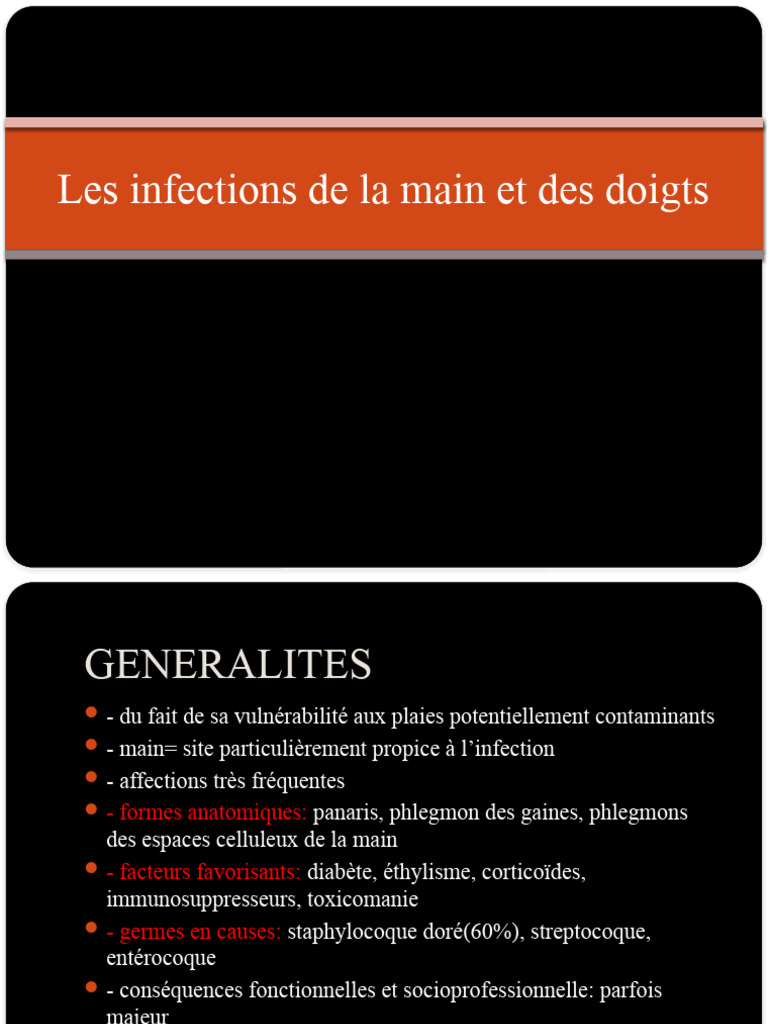 Infections des doigts : panaris et phlegmons | PDF | Main | Infection