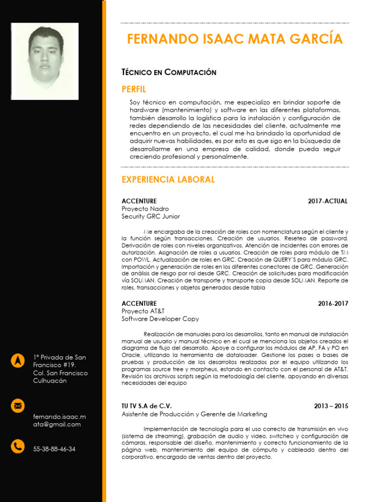 CV Fernando Mata García 2018 | PDF | Software | Sas (software)