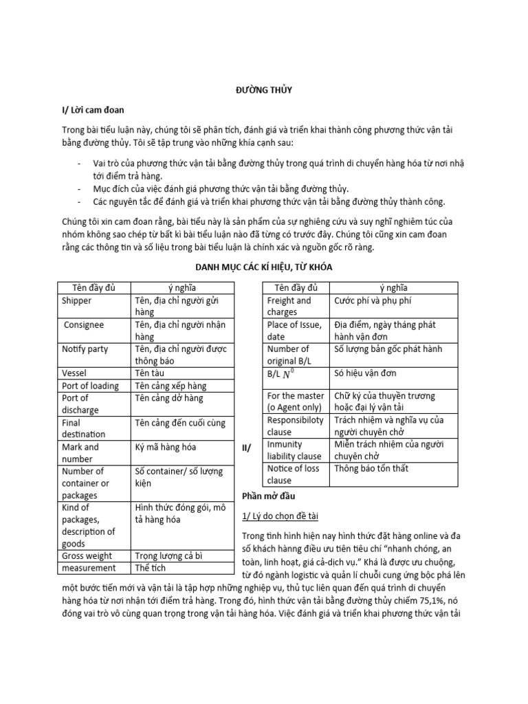 Đư NG TH y I/ L I Cam Đoan | PDF