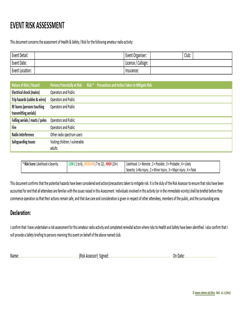 Event_Risk_Assessment_Template | PDF | Risk | Risk Assessment