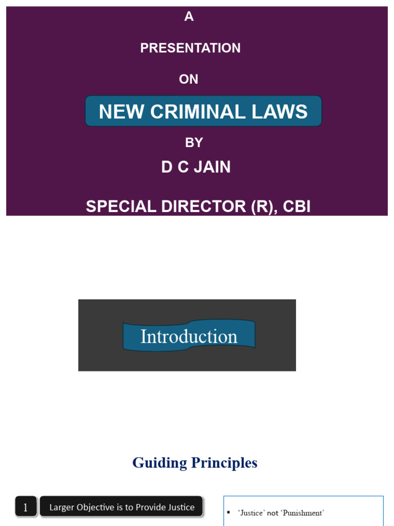 Presentation On New Criminal Laws by D C Jain Webinar NPA | PDF ...