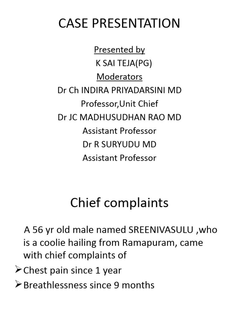 Cvs Case Presentation-Kst Final | PDF | Pulse | Heart