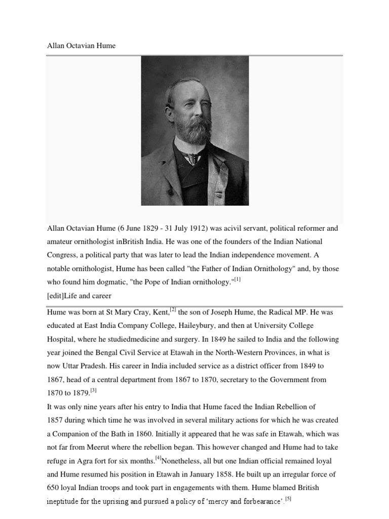 Allan Octavian Hume | PDF | Politics (General)