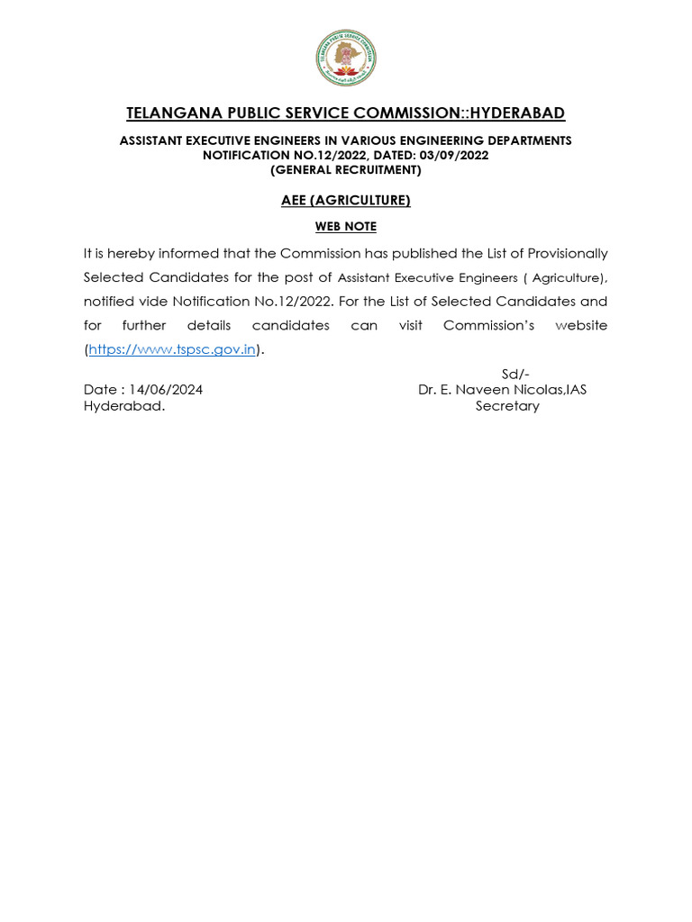 PRESSNOTE - AEE AGRl Selection Web - Note20240614214056 | PDF