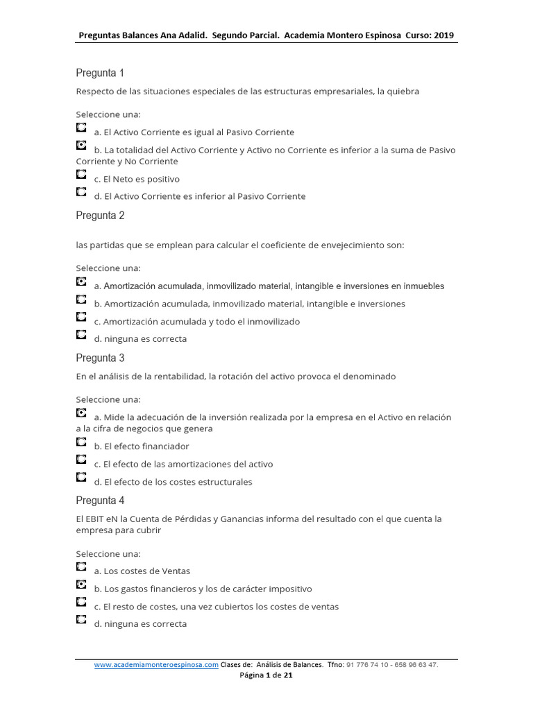 test balances | PDF | Estado de resultados | Hoja de balance