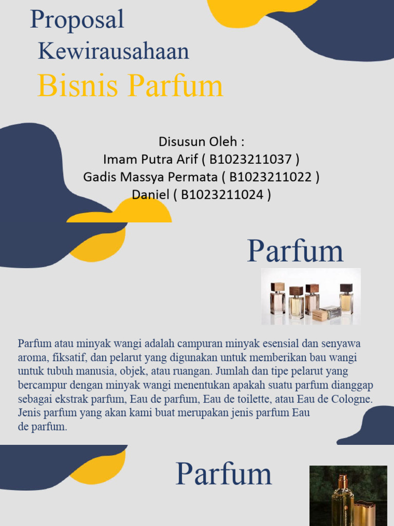 Usaha Parfum: Proposal Kewirausahaan | PDF