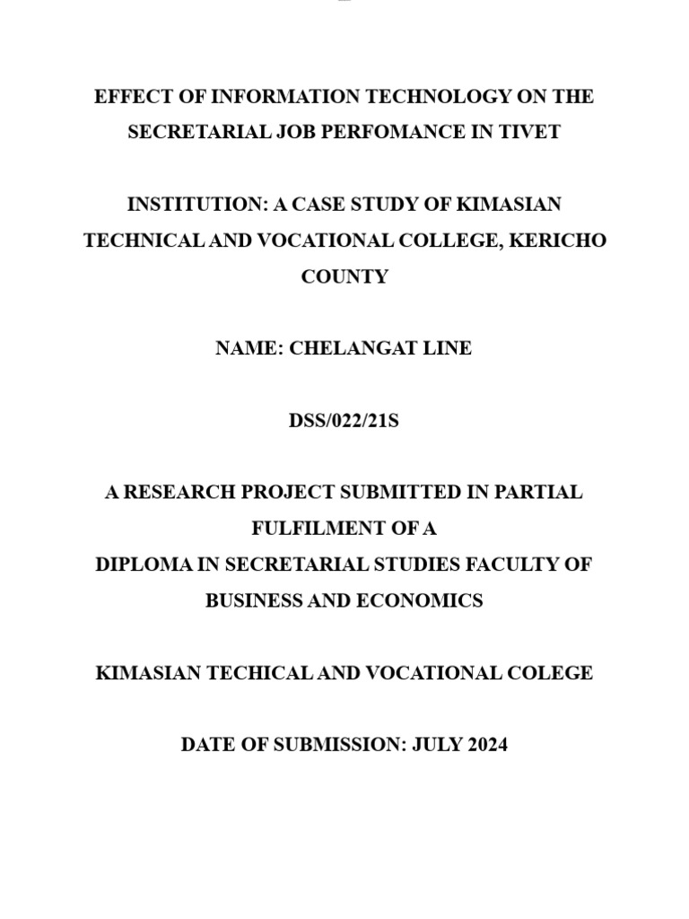 Chelangat Line Effect of Information Technology | PDF | Information ...