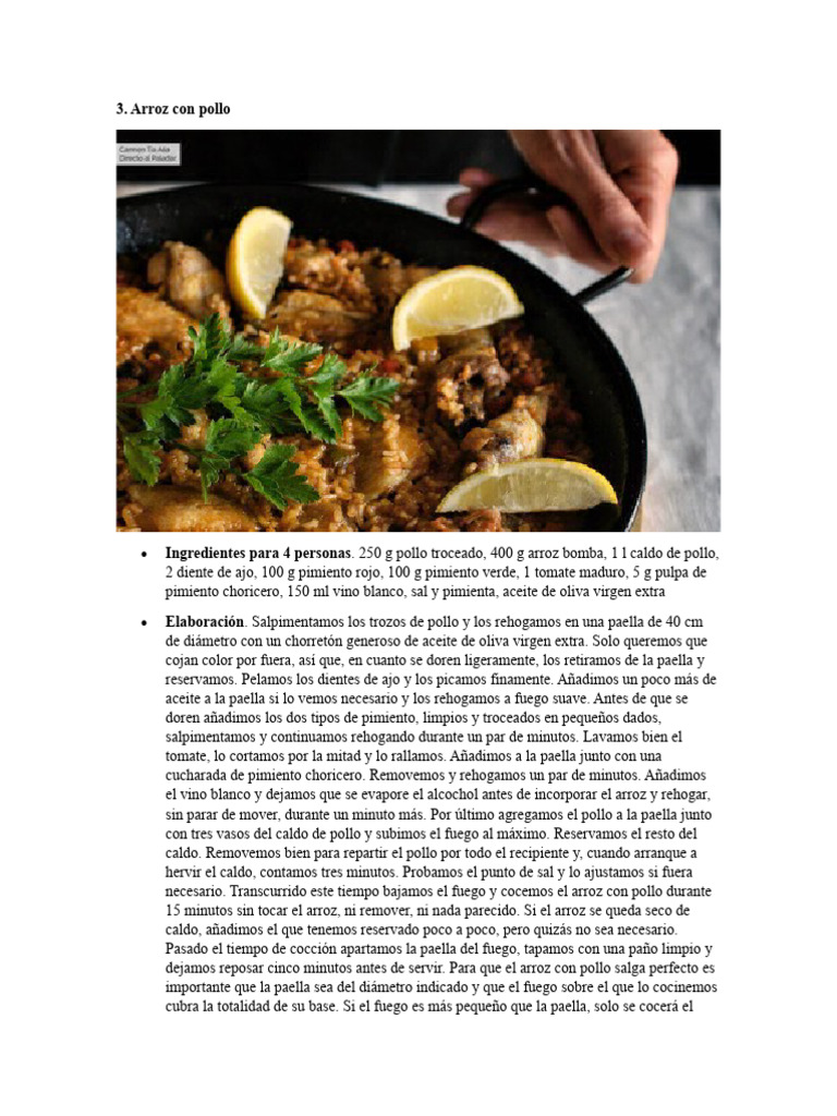 arroz con pollo | PDF | Cocina asiática | Cocina mediterranea