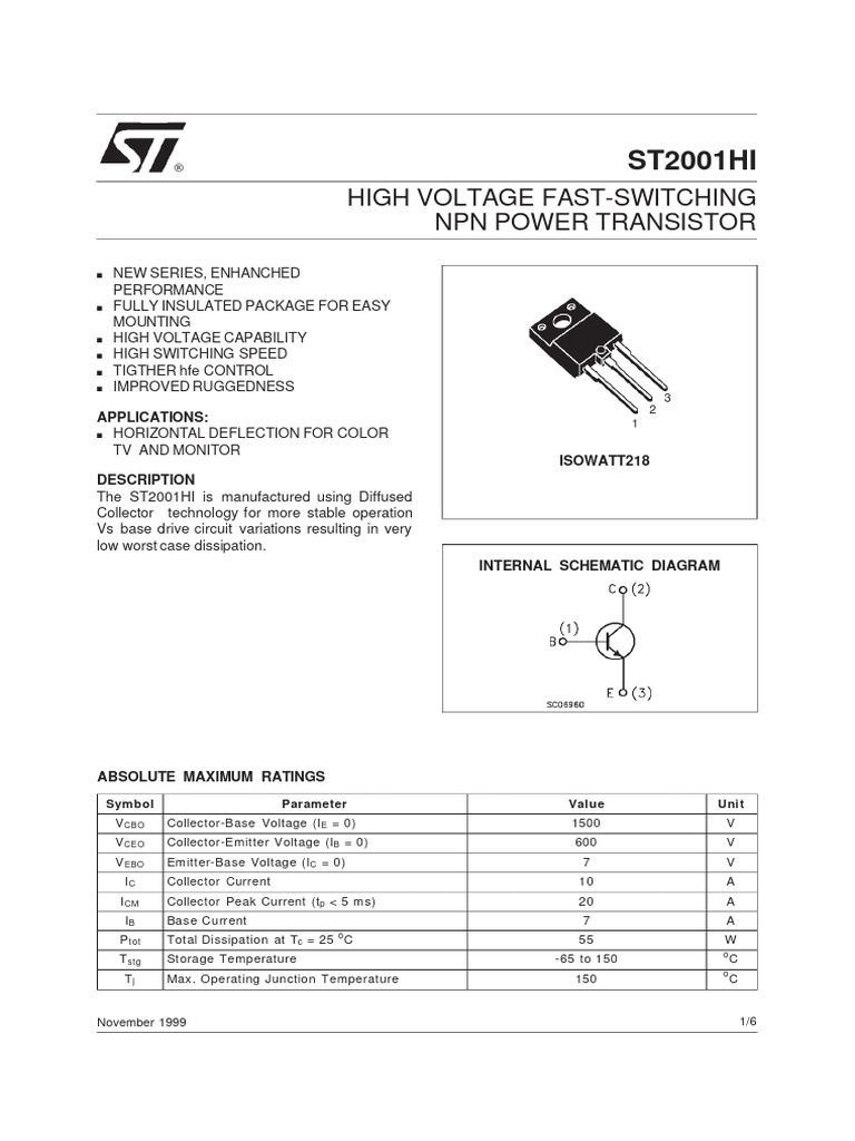 ST 2001 Hi | PDF | Bipolar Junction Transistor | Electric Power
