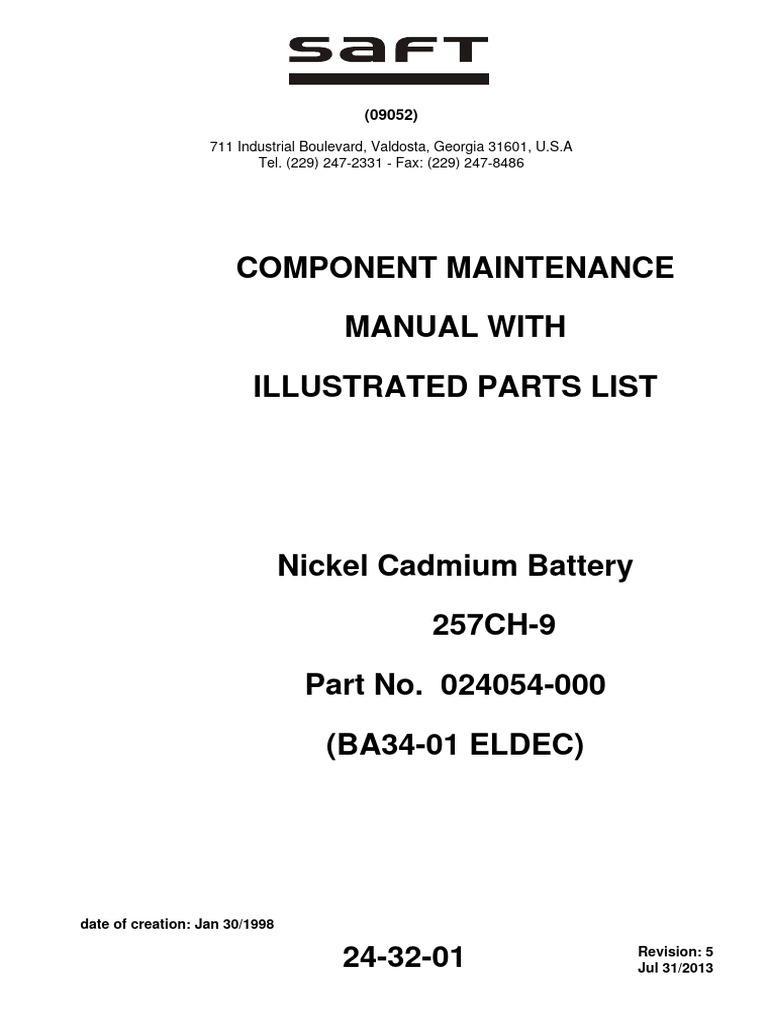 Saft Battery 24-32-01 | PDF