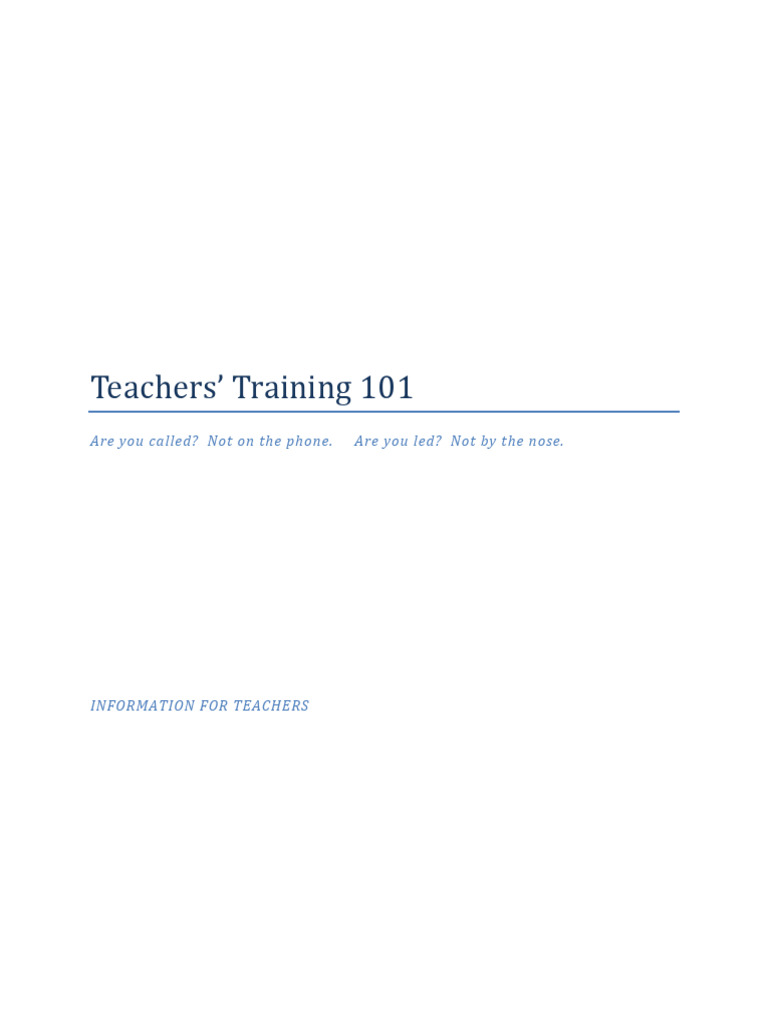 Essential Guide to Teacher Training | PDF | Jesus | Prayer