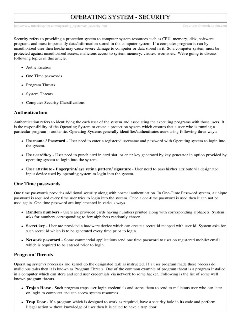 Os Security | PDF | Security | Computer Security