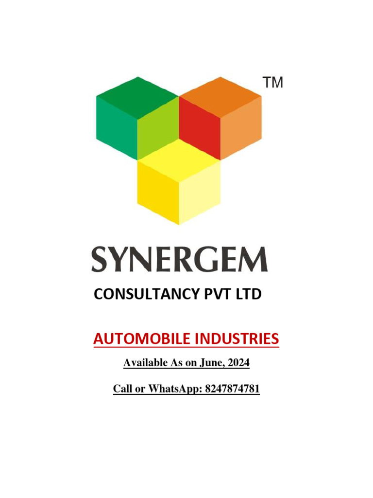 Synergem - Automobile Industries | PDF | Motor Vehicle | Vehicles