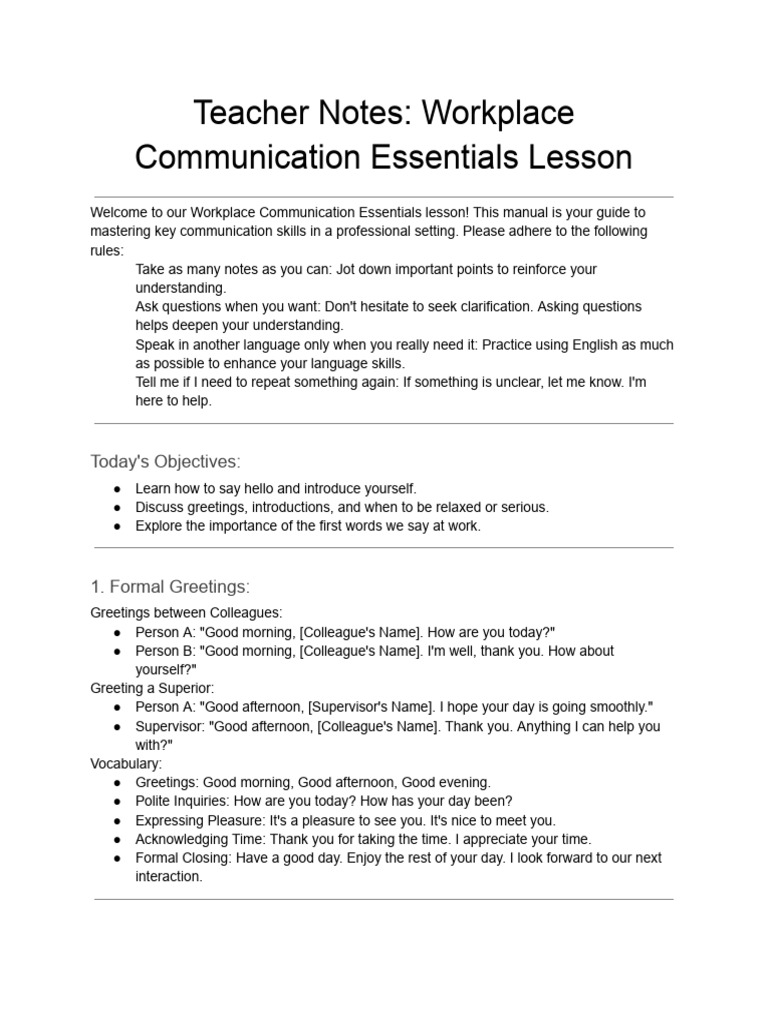 Workplace Communication Essentials Guide | PDF | Communication | Human ...