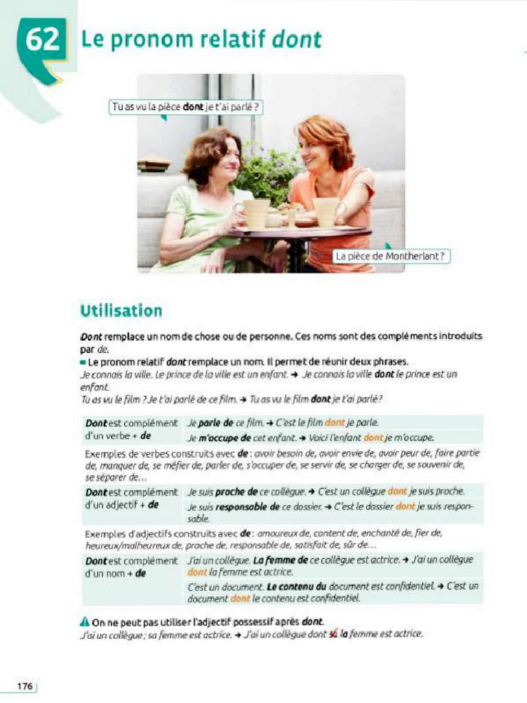 Le pronom relatif "dont" en français | PDF | Linguistique | Syntaxe